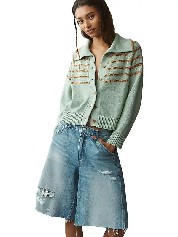 The Great. The Scholar Cardigan Sweater - Seafom