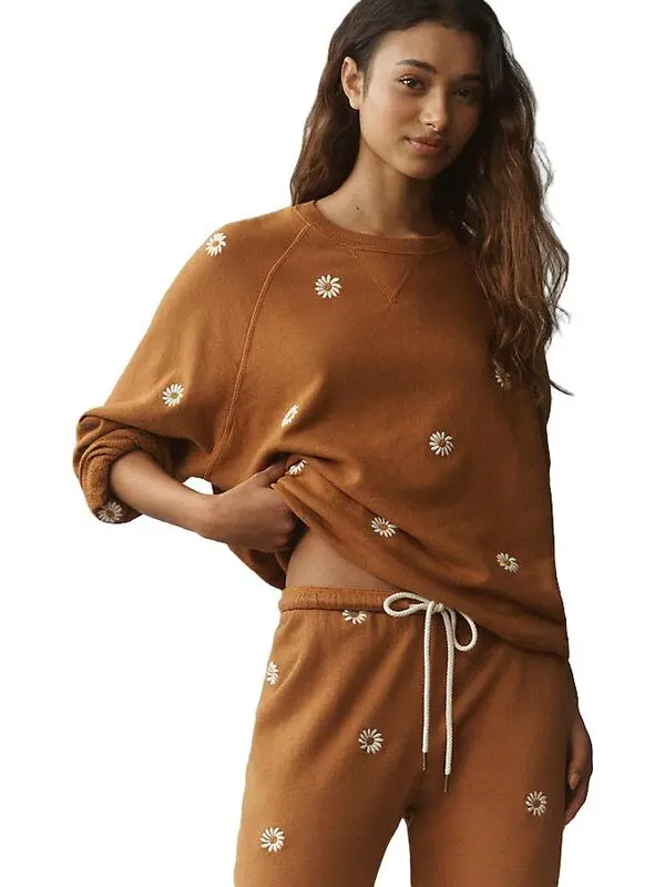 The Great. Slouch Crew-neck Sweatshirt - Suntan