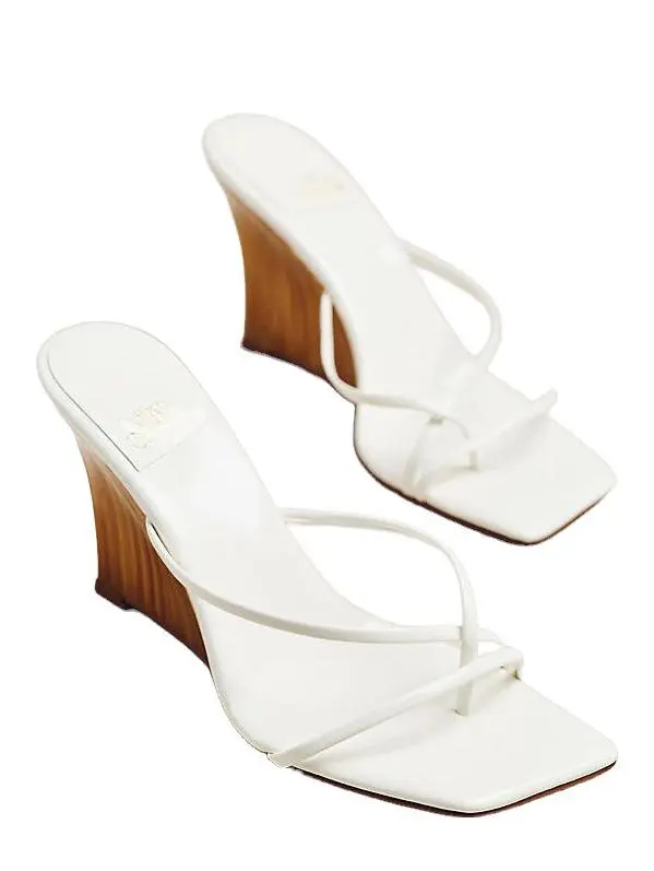Jeffrey Campbell Strappy Wedge Heels - White Patent