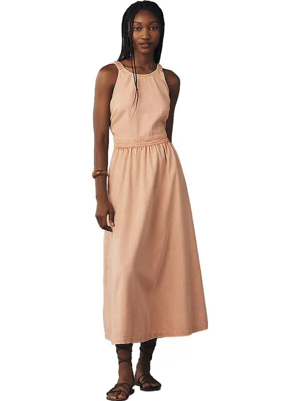 Anthropologie Halterneck Cotton Maxi Dress - Pink
