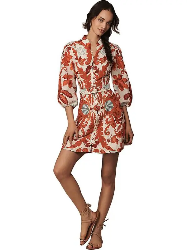 Mestiza New York Valencia Mini Dress - Orange Floral