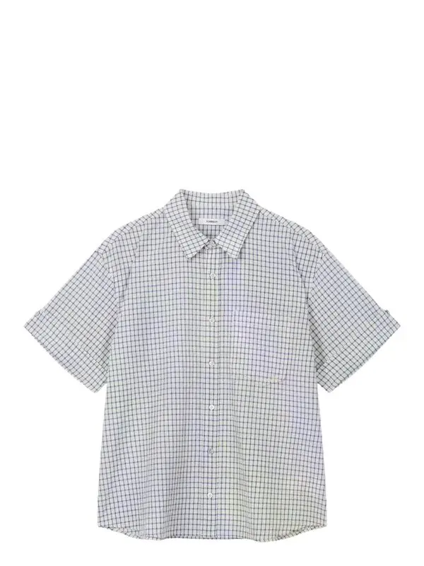 STUDIO TOMBOY Checkered Short-sleeve Shirt - White