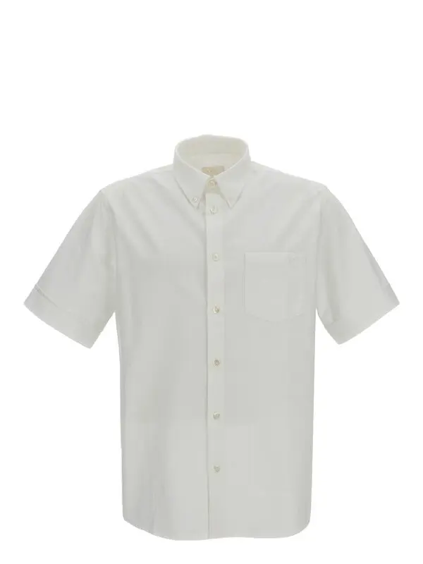 A.p.c. Short Sleeve Cotton-blend Shirt - White