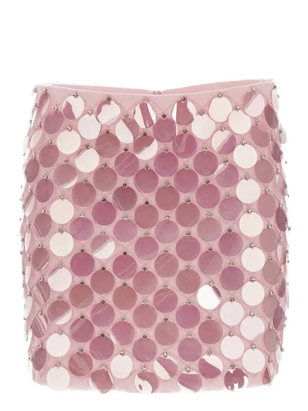 DES_PHEMMES Sequin Embellished Mini Skirt - Rosa