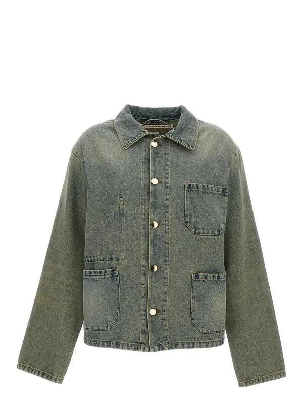 META CAMPANIA COLLECTIVE Cropped Denim Jacket - Blu