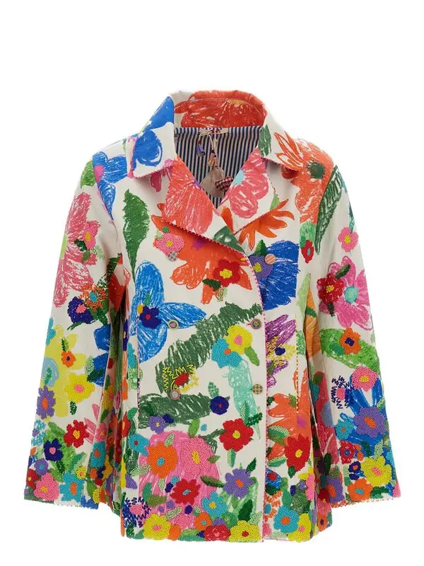 Pero Floral-print Double-breasted Jacket - Multicolor