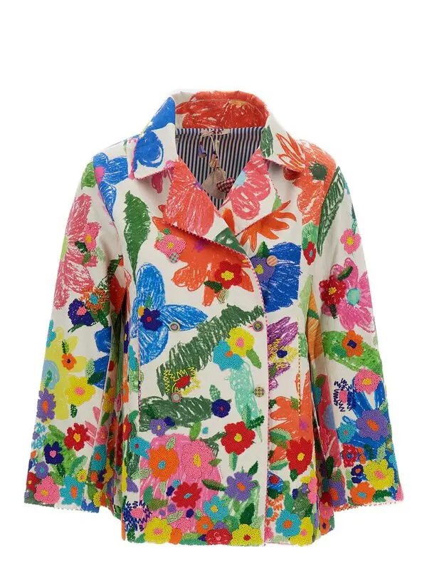 Pero Floral-print Double-breasted Jacket - Multicolor