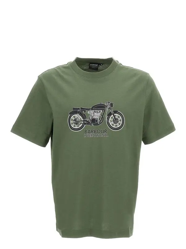 BARBOUR INTERNATIONAL T-shirt Stampa Piston - Verde
