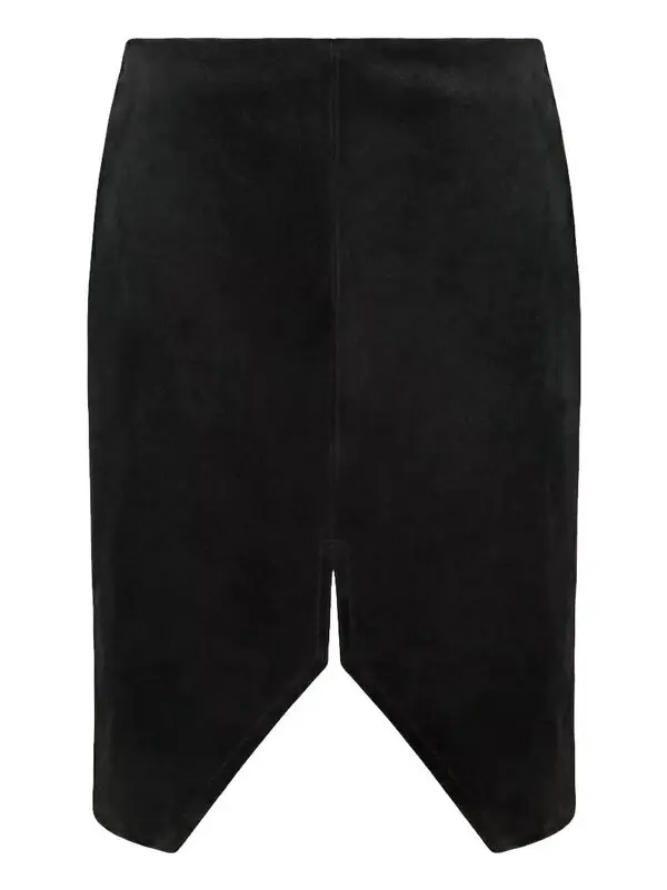 TATUNA Asymmetric Velvet Skirt - Black