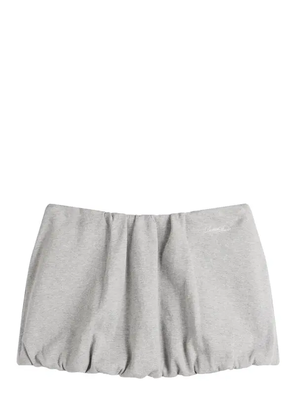 DUNST Gathered Jersey Mini Skirt - Melange Grey