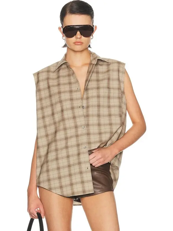 Acne Studios Sinora English Plaid Shirt - Beige Multi