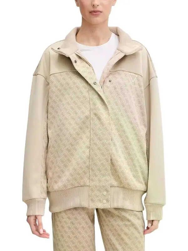 Guess Monogram-print Panelled Jacket - Neutrals