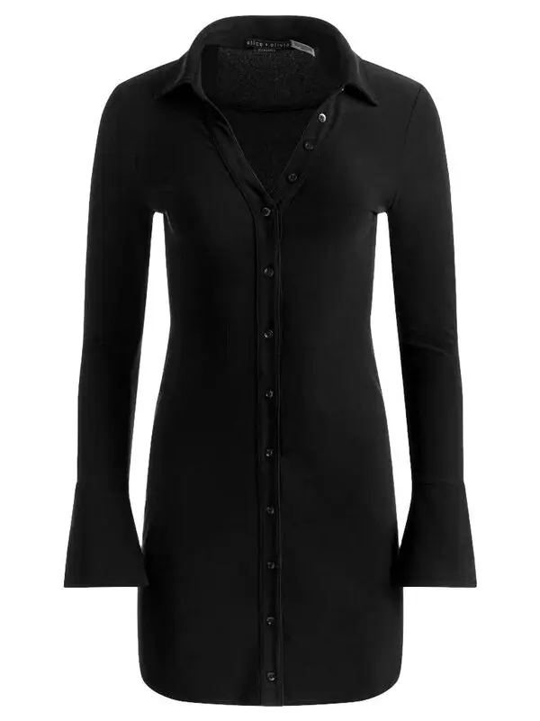 Alice + Olivia Freya Shirt Mini Dress - Black
