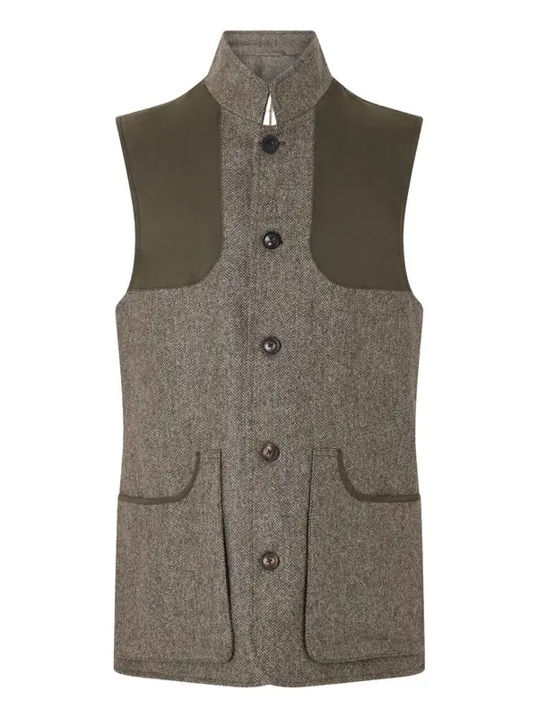Purdey Wool-tweed Gilet - Green