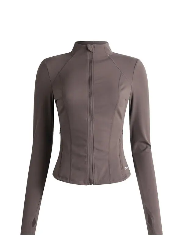 TALA Dayflex Zip Through Running Jacket - Mocha Brown