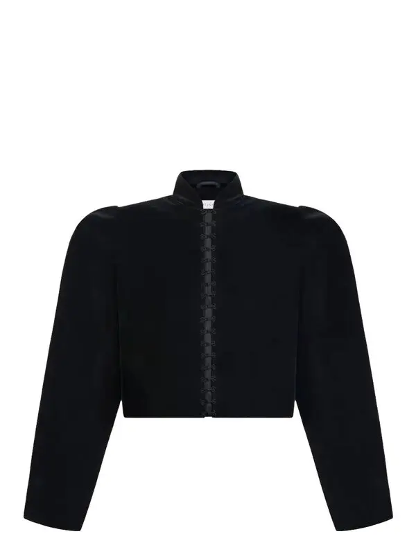 TATUNA Puff-sleeved Velvet Jacket - Black