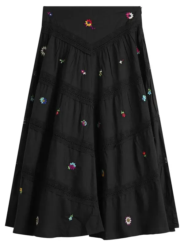 Rixo Sigrid Midi Skirt - One-color