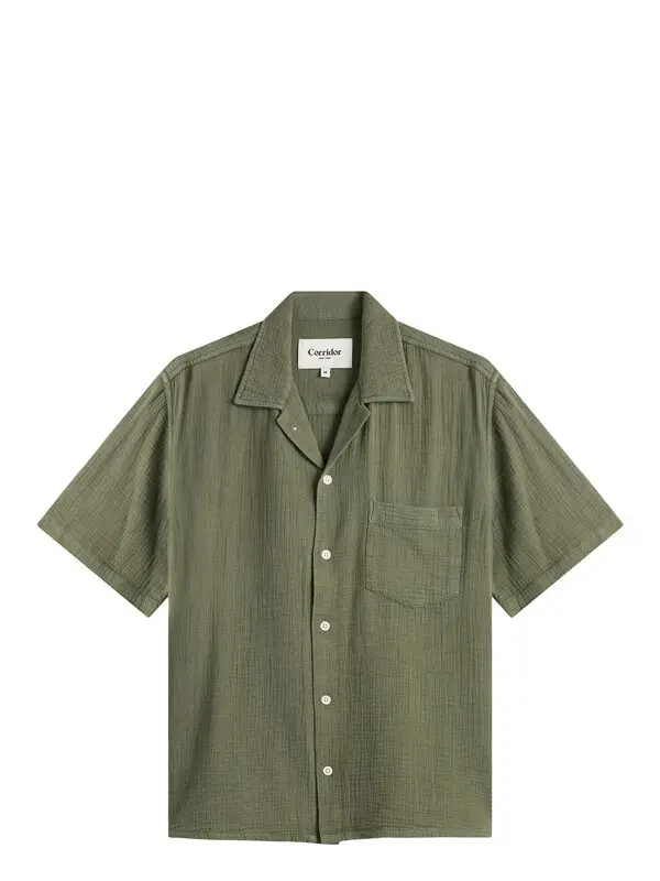 CORRIDOR Double Cloth Short Sleeve Shirt - Army