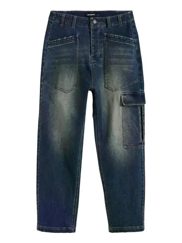 Desigual Paneled Cargo Jeans - Blue