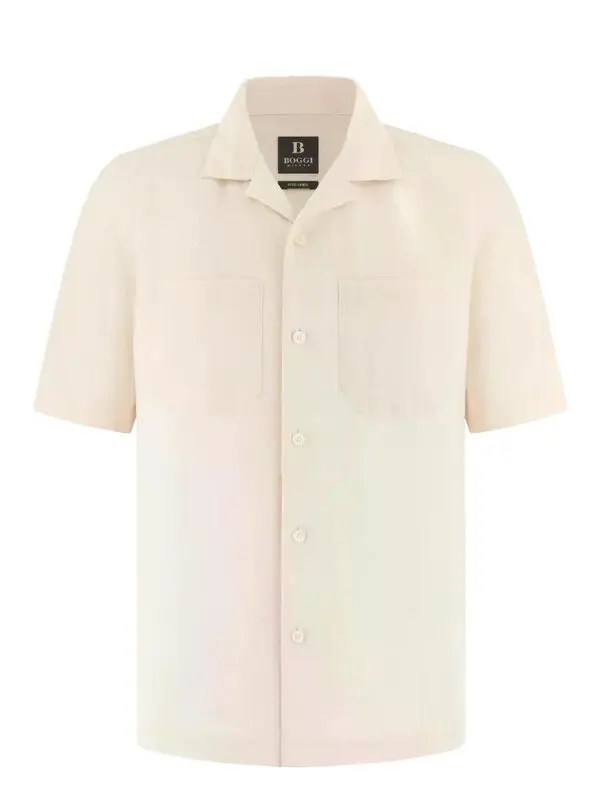 Boggi Milano Short-sleeved Linen Shirt - Neutrals