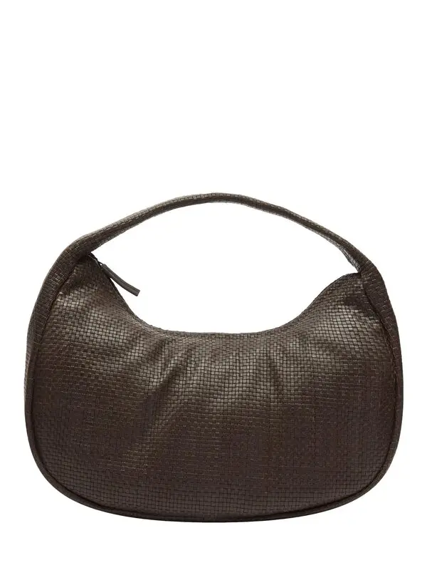 ST. AGNI Woven Bon Bon Shoulder Bag - Coffee