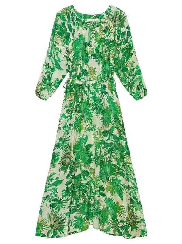 Malìparmi Floral-print Midi Dress - Green