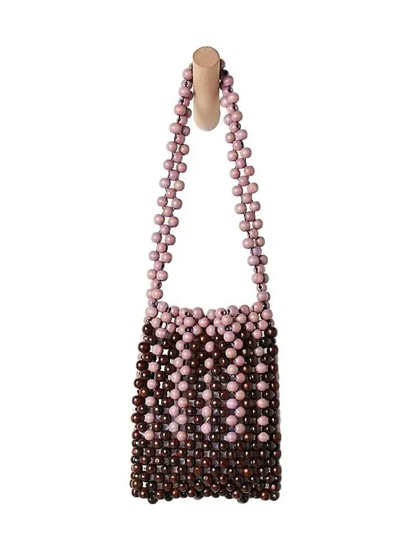Free People Rita Bead Bag - Strawberry Latte
