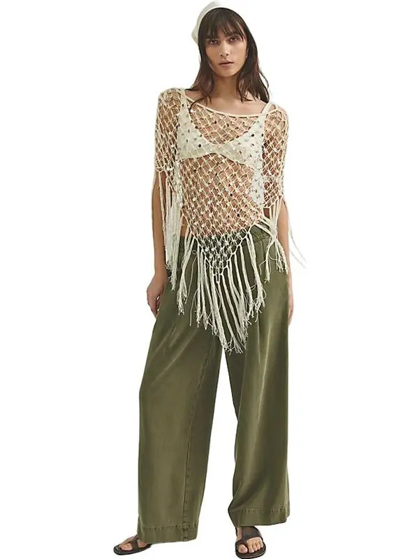 Free People Tidal Moon Low-rise Pull-on Pants - Dusty Olive
