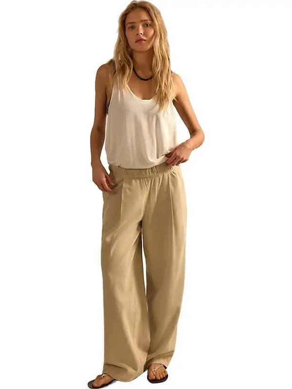 Free People Tidal Moon Low-rise Pull-on Pants - Morning Oat