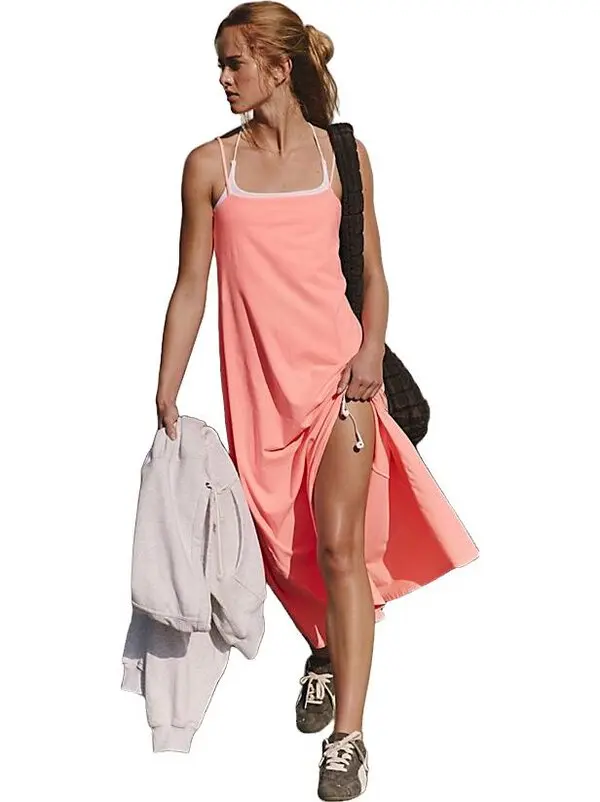 Free People Hot Shot Strappy Maxi Dress - Just Peachy