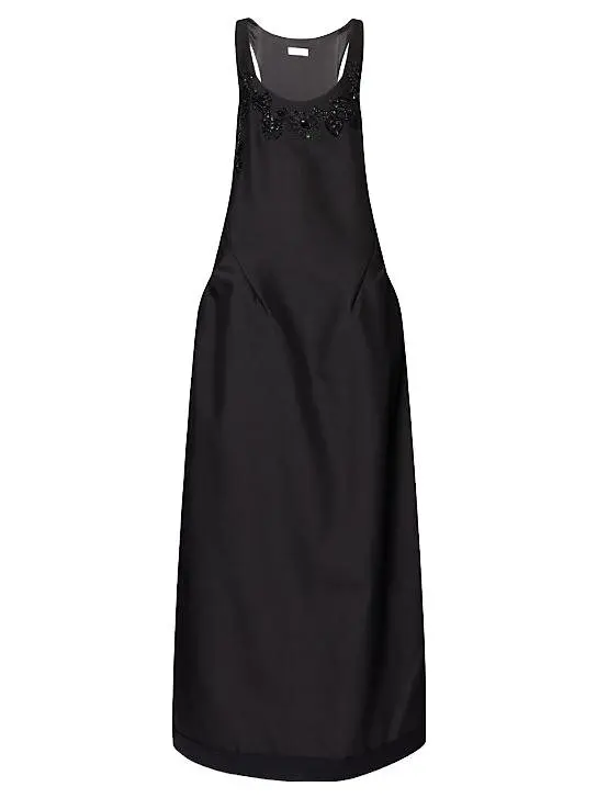 Dries Van Noten Embellished Wool-silk Blend Maxi Dress - Black
