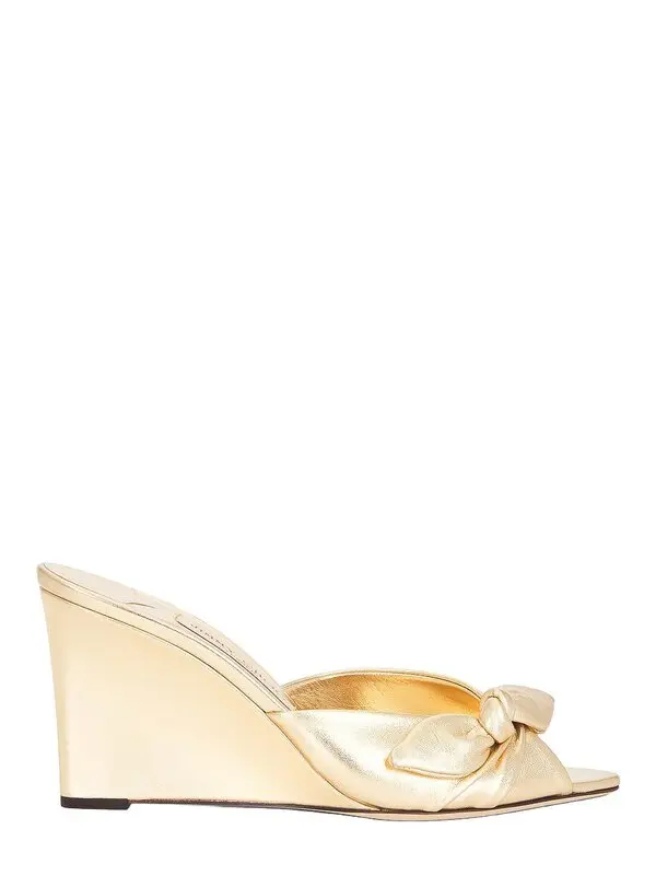 JIMMY CHOO Livi 85 Wedge Sandal - Gold
