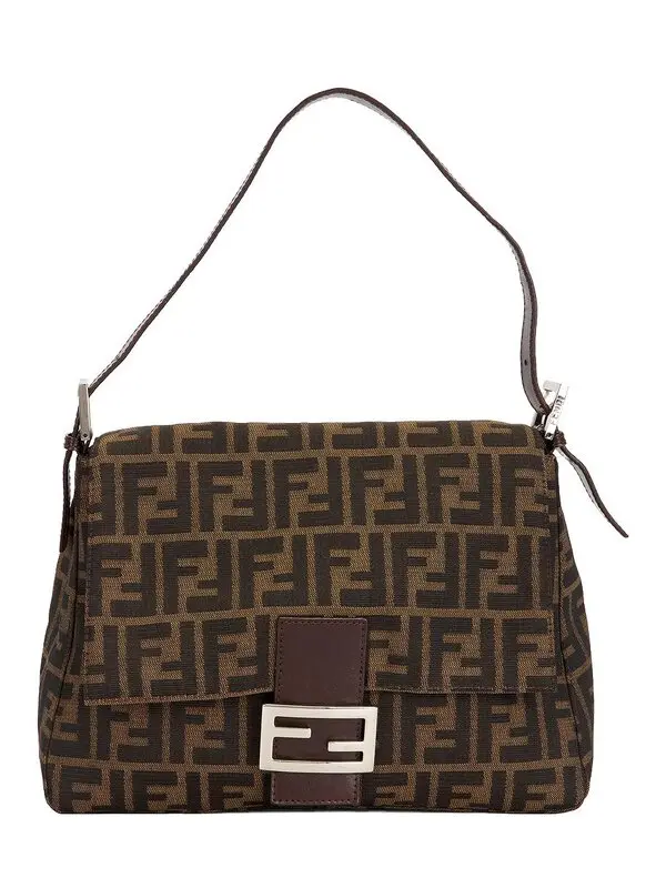 Fendi Zucca Mama Forever Baguette Shoulder Bag - Tobacco Brown