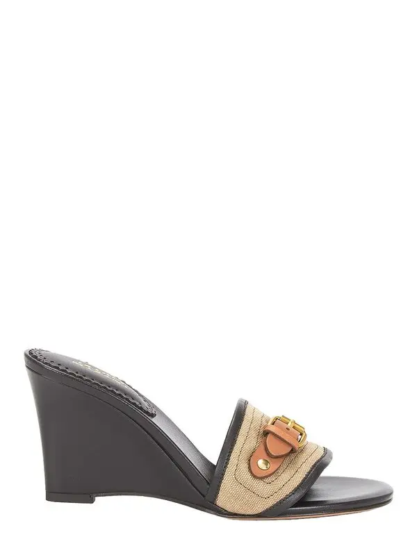 Isabel Marant Abryel Wedge Sandal - Khaki & Espresso