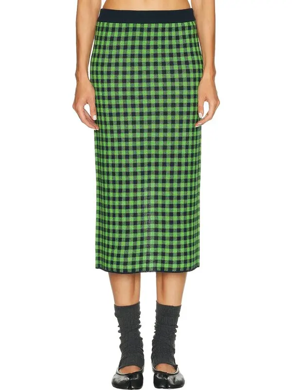 Guest In Residence Gingham Long Skirt - Midnight & Matchpoint