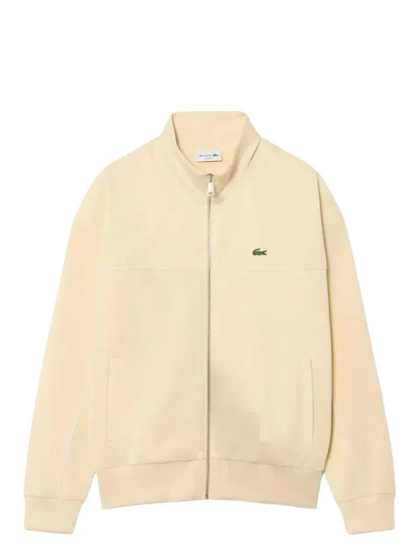Lacoste Logo-patch Zip-up Sweater - Neutrals