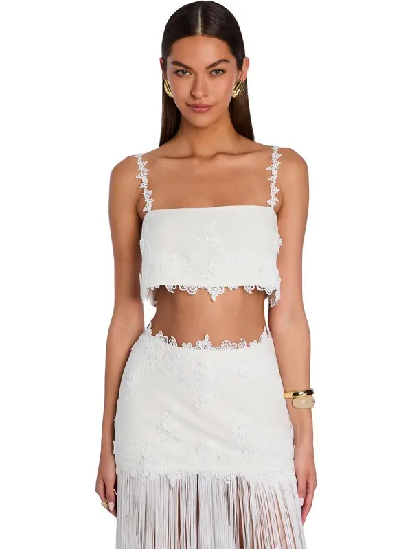 Retrofete Dextra Cropped Cami - White