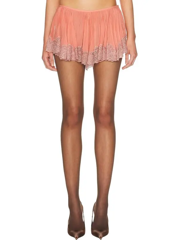 Saint Laurent Crepe Lace Short - Doll Pink