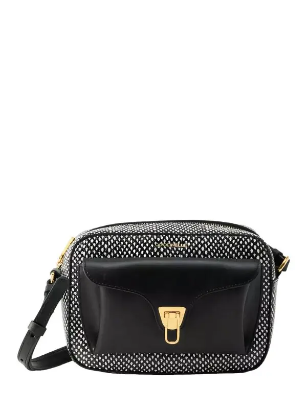 COCCINELLE Snakeskin-effect Leather Shoulder Bag - Black