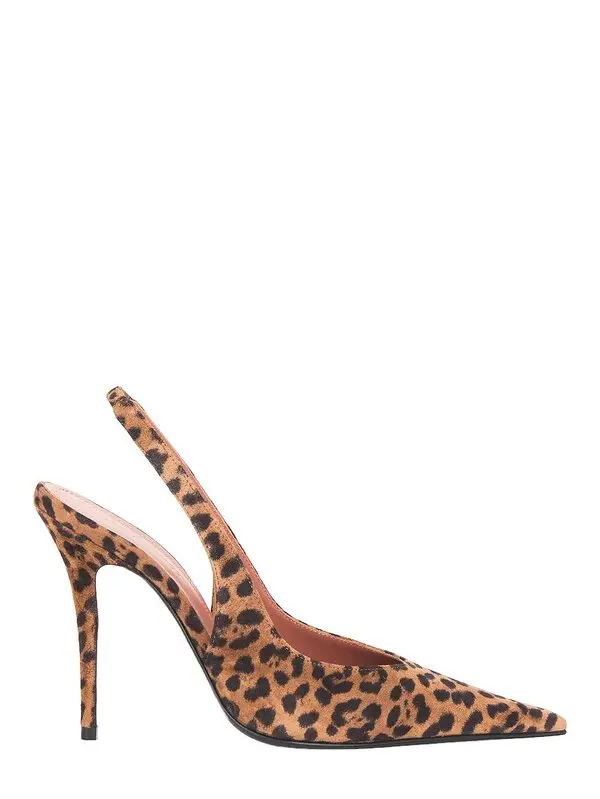 Amina Muaddi Anok 105 Slingback Pumps - Printed Leopard