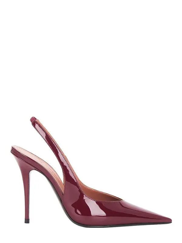 Amina Muaddi Anok 105 Sling Patent Pump - Wine