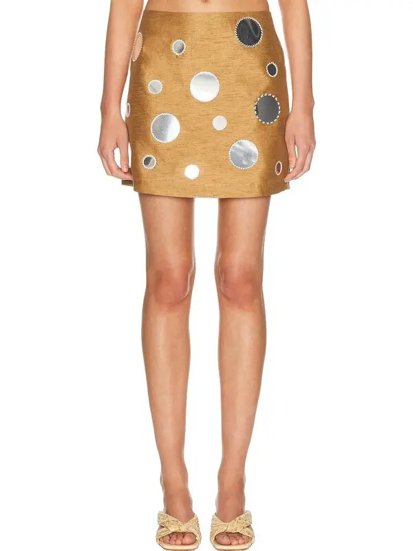 Chan Luu Sequin Mini Skirt - Camel