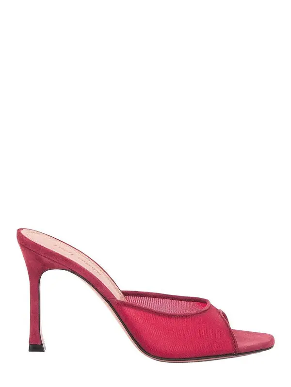 Amina Muaddi Alexa Mesh 95 Slipper - Ruby