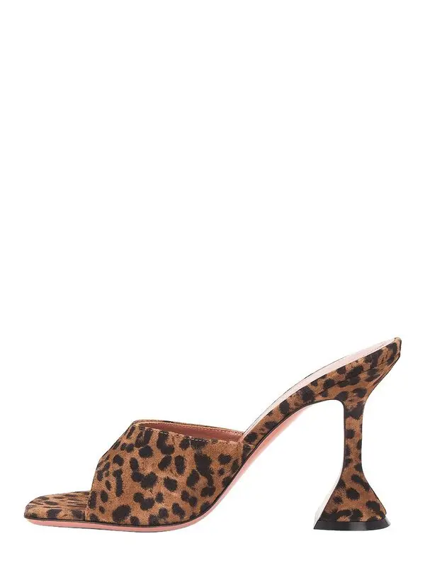 Amina Muaddi Lupita 95 Suede Slipper Mule - Printed Leopard