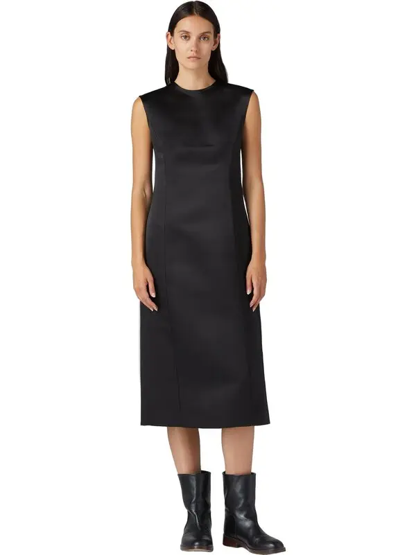 Veronica De Piante Grace Duchess Silk Midi Dress - Black