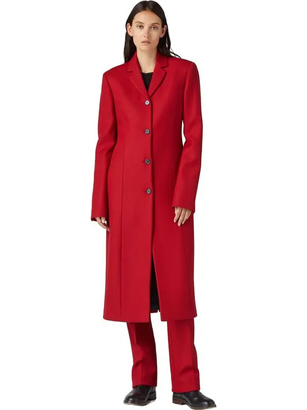 Veronica De Piante Lucia Coat In Wool Twill - Red