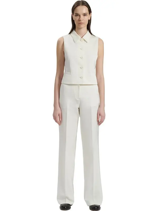 Veronica De Piante Mai Waistcoat In Peau De Soie - White