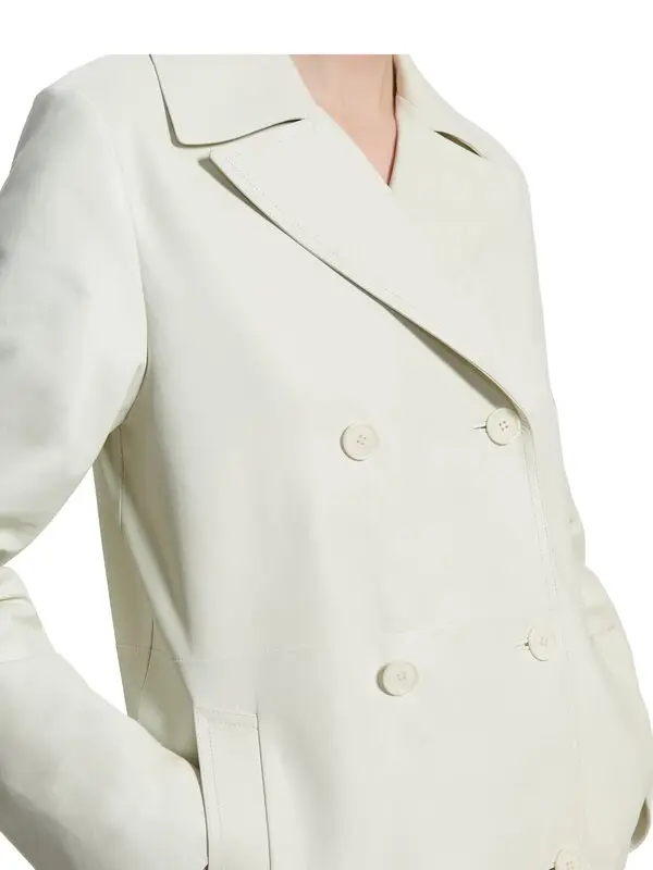 Veronica De Piante Jo Leather Coat - White