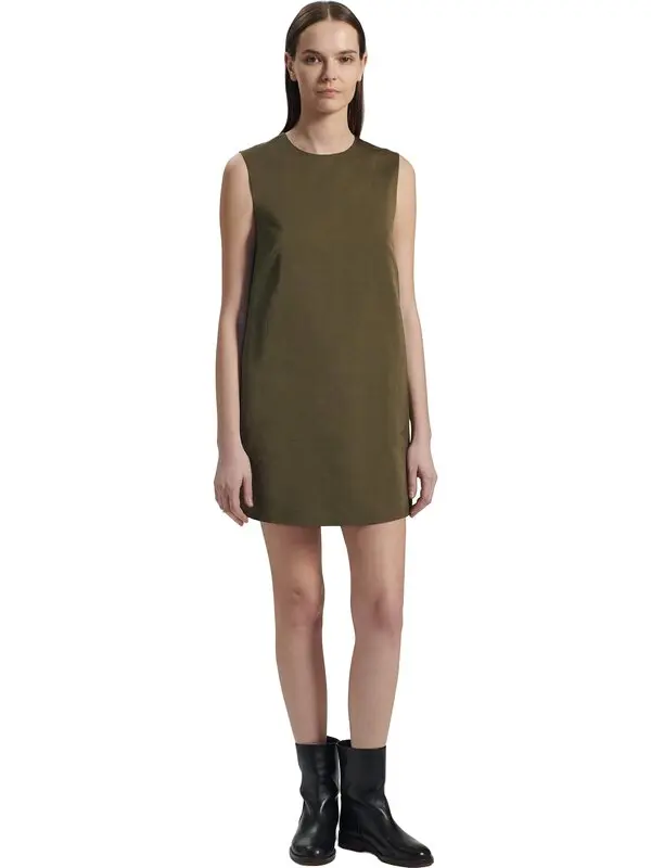 Veronica De Piante Sienna A-line Peau De Soie Dress - Army