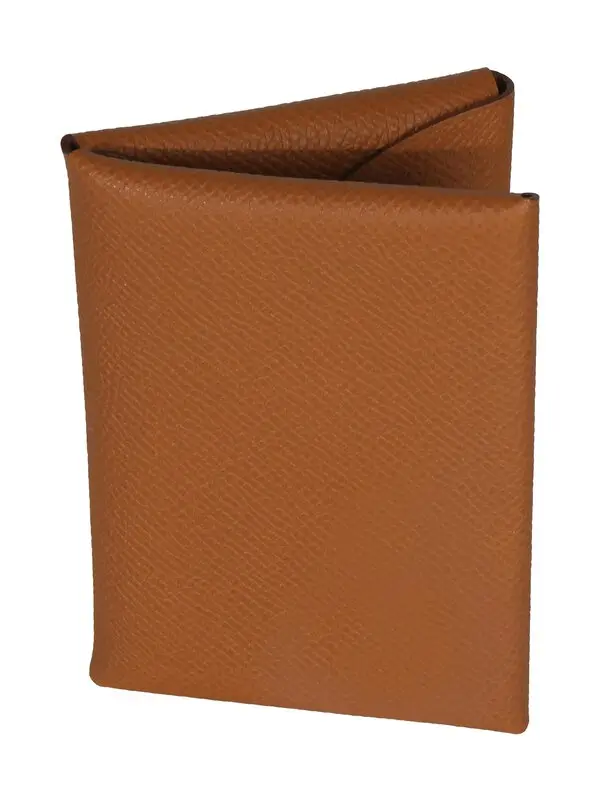 Hermès Gold Epsom Calvi Duo Card Case - Brown